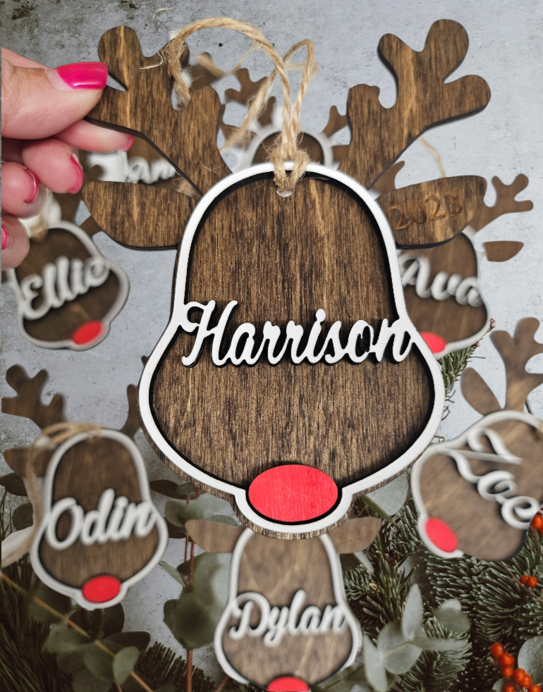 Personalized Reindeer Ornament – Laser of Love